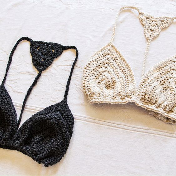 Moda de Biquíni de Crochê
